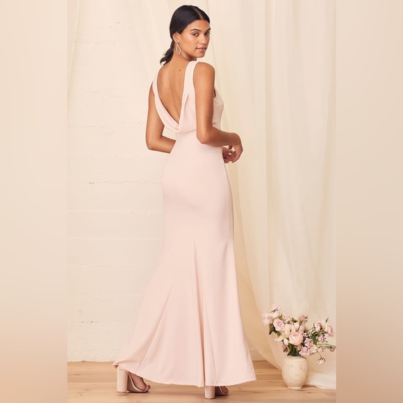 Lulus | Dresses | Lulus Call My Name Blush Pink Backless Maxi Dress Nwt ...